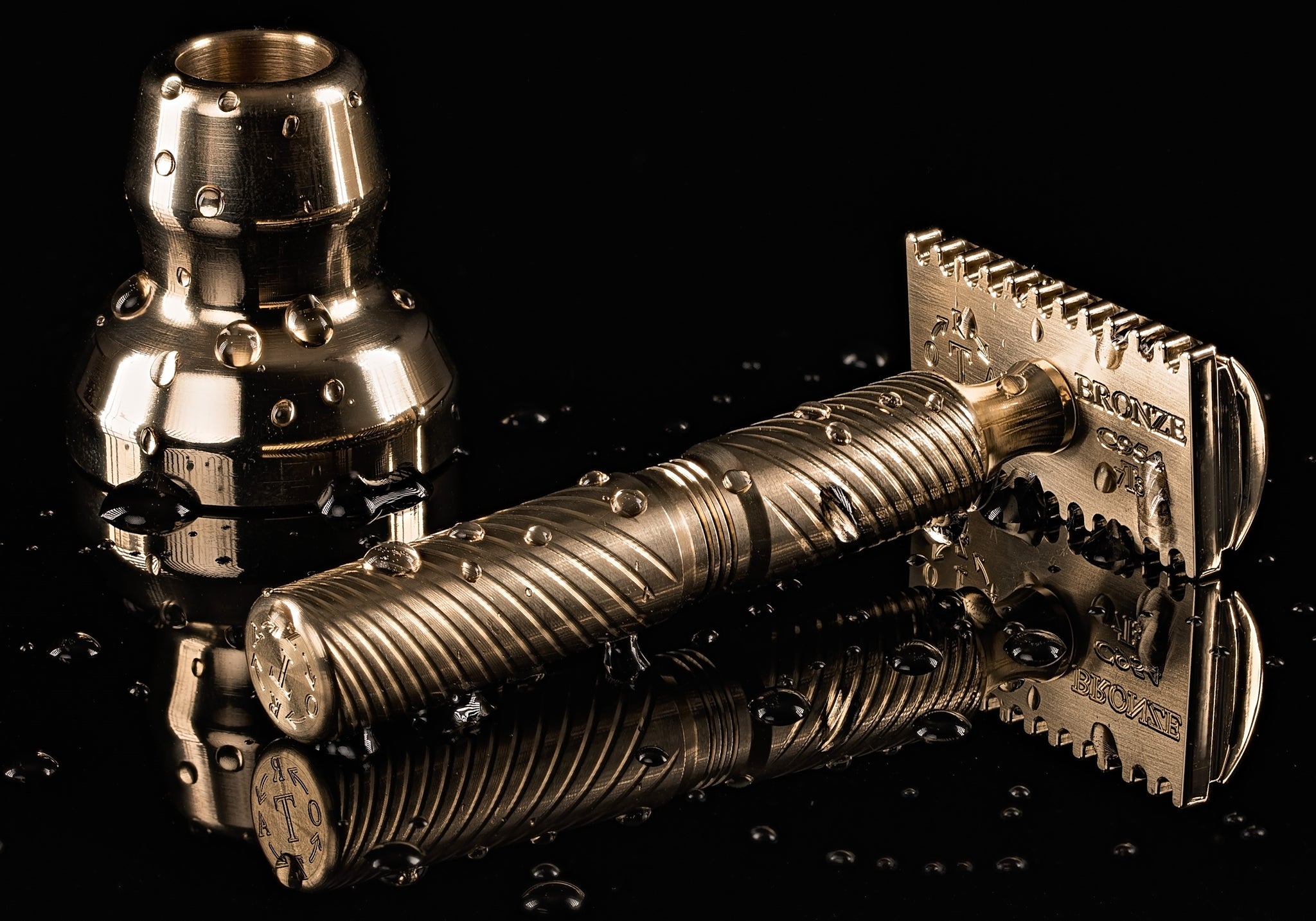 TRBR38: BRONZE SOLID BAR Double Edge Safety Razor: .38 mm blade gap ...