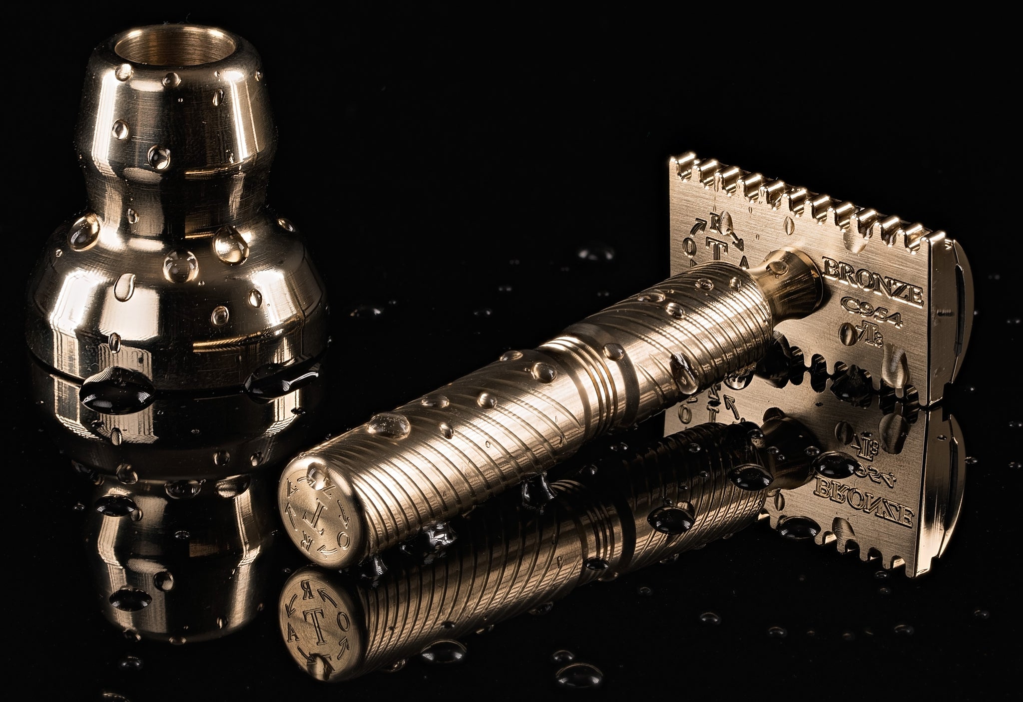 TRBR38: BRONZE SOLID BAR Double Edge Safety Razor: .38 mm blade gap ...